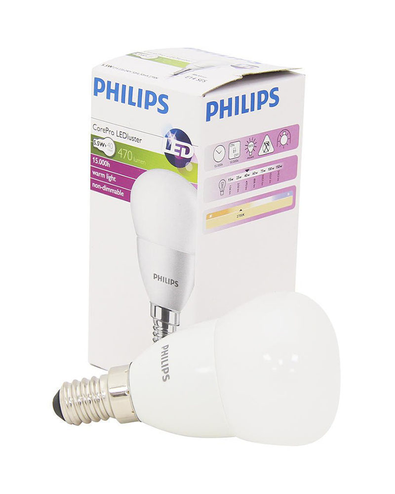 Philips E14 CorePro LED krone 5,5w (40w) Philips E14 CorePro LED krone 5,5w (40w)